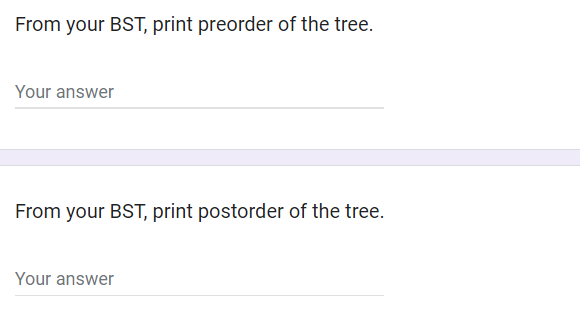 Solved class BST \{ int size; treeNode* root; public: | Chegg.com