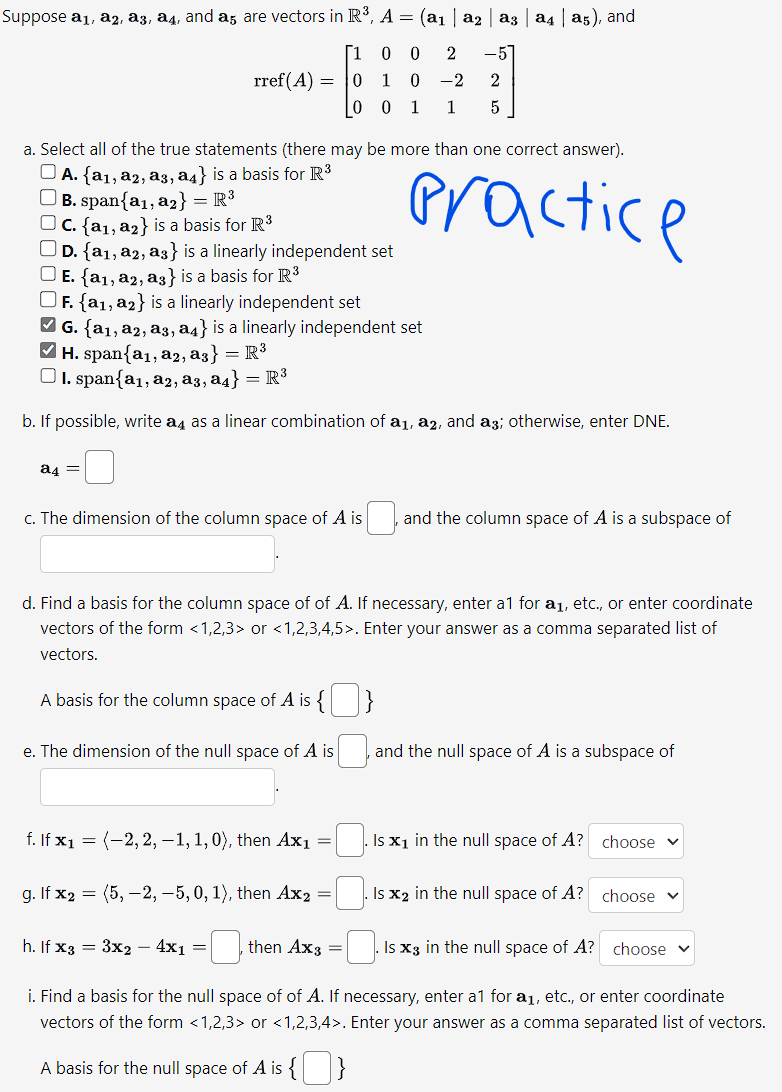 Solved uppose a1,a2,a3,a4, and a5 are vectors in | Chegg.com