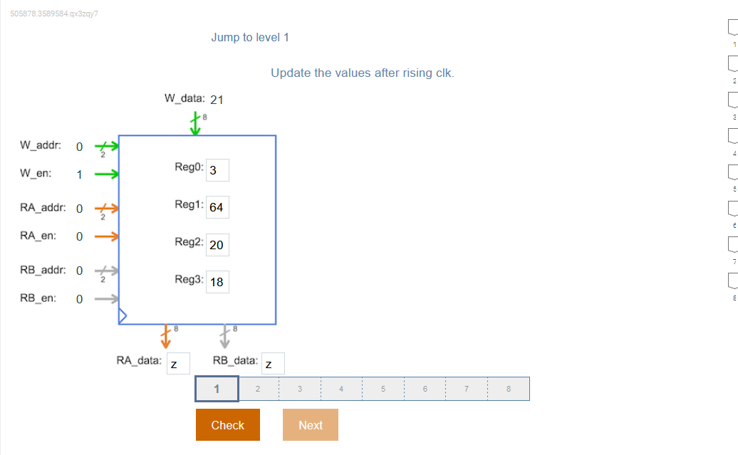 Solved Jump to level 1 Update the values after rising clk. | Chegg.com