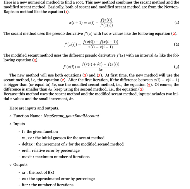Solved Here is a new numerical method to find a root. This | Chegg.com