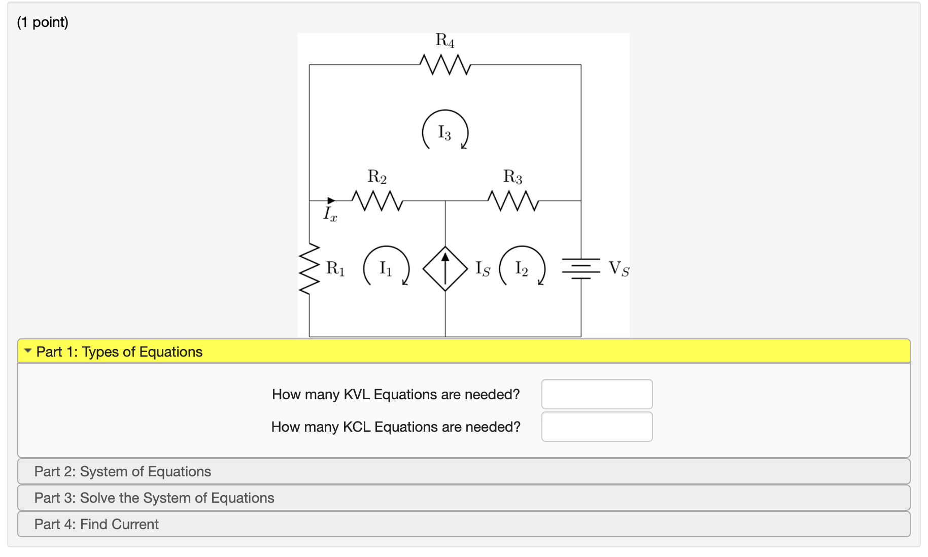 Solved Find expressions for each mesh (use I1, I2, and I3 as | Chegg.com