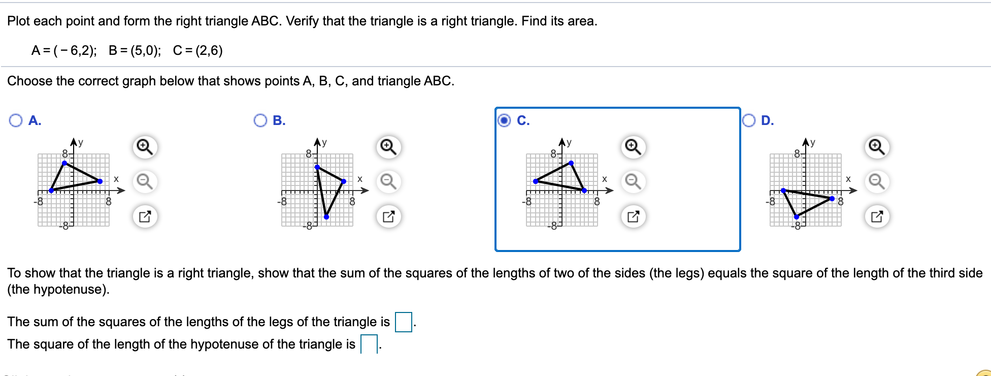 Solved Plot each point and form the right triangle ABC. | Chegg.com