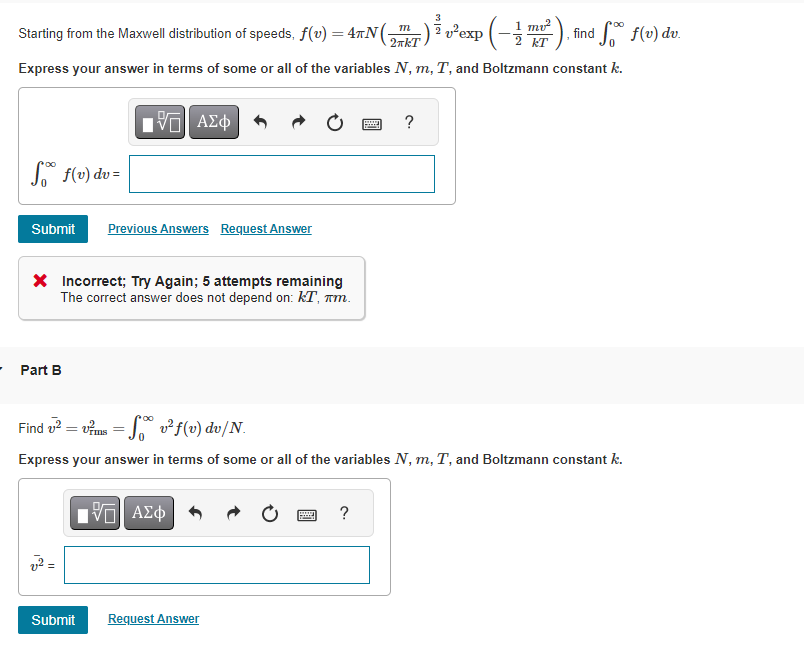 Solved Starting from the Maxwell distribution of speeds, | Chegg.com