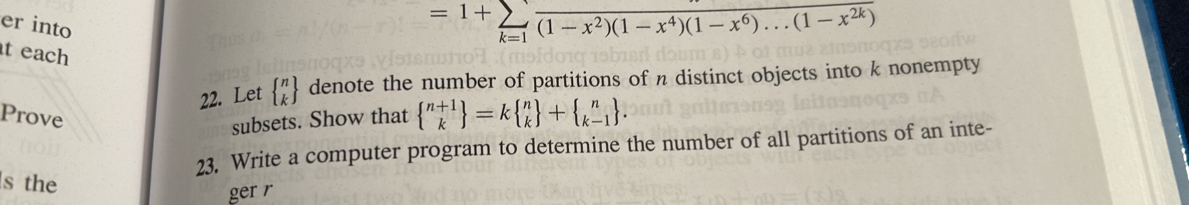 Solved =1+∑k=1(1−x2)(1−x4)(1−x6)…(1−x2k) 22. Let {nk} denote | Chegg.com