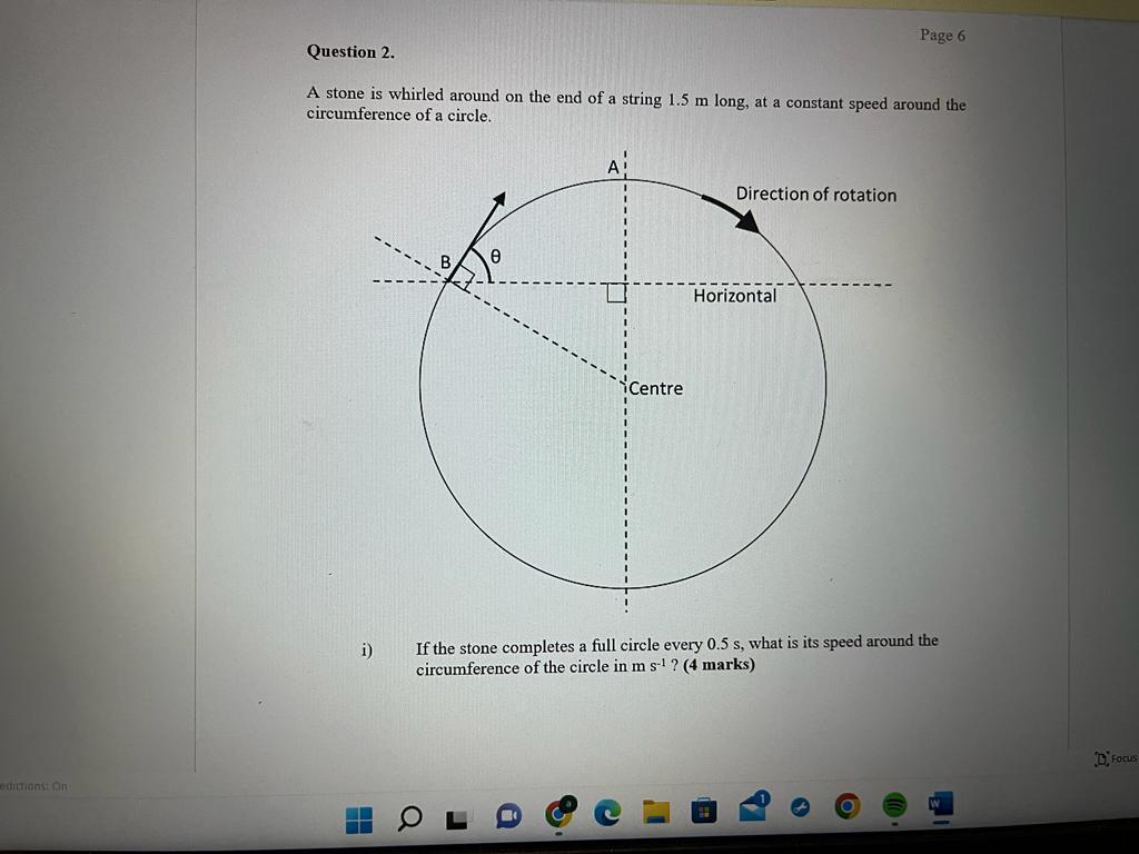 Solved A stone is whirled around on the end of a string 1.5 | Chegg.com