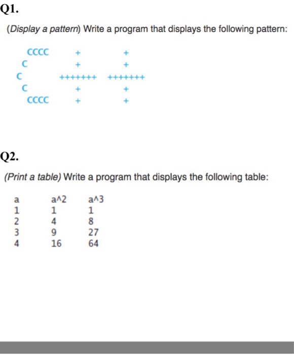 Solved Q1. (Display a pattern) Write a program that displays | Chegg.com