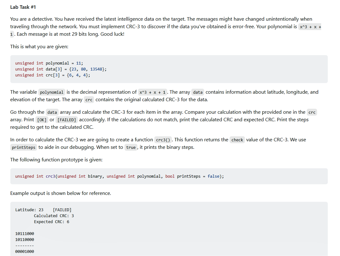 Lab Task #1 You are a detective. You have received | Chegg.com