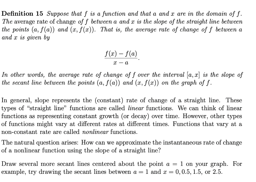 Solved Definition 15 Suppose that f is a function and that a | Chegg.com