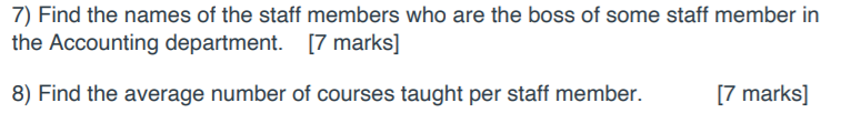 Solved Question A. (50 marks) A database schema consisting | Chegg.com