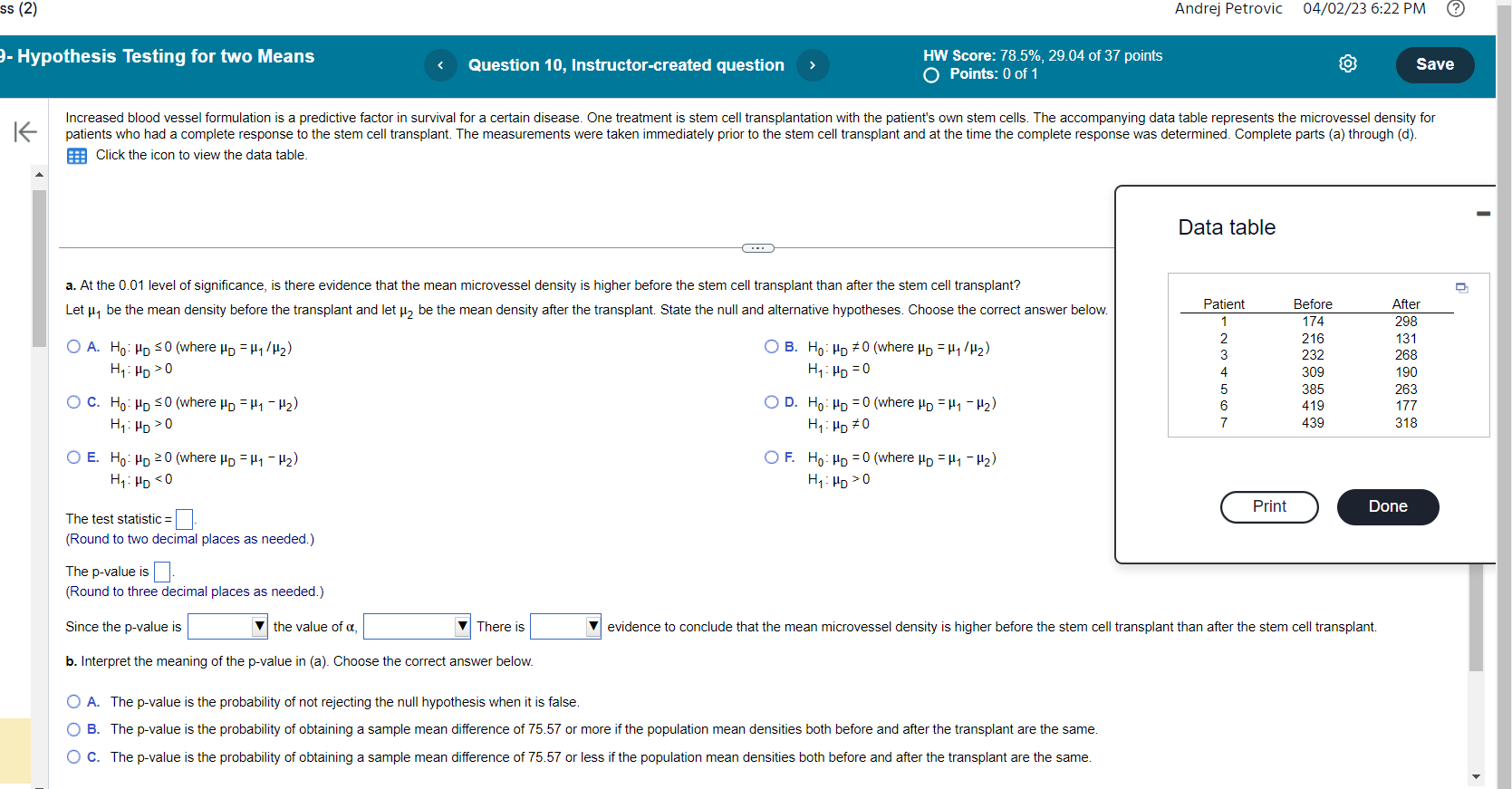 Solved 罒 Click the icon to view the data table. a. At the | Chegg.com