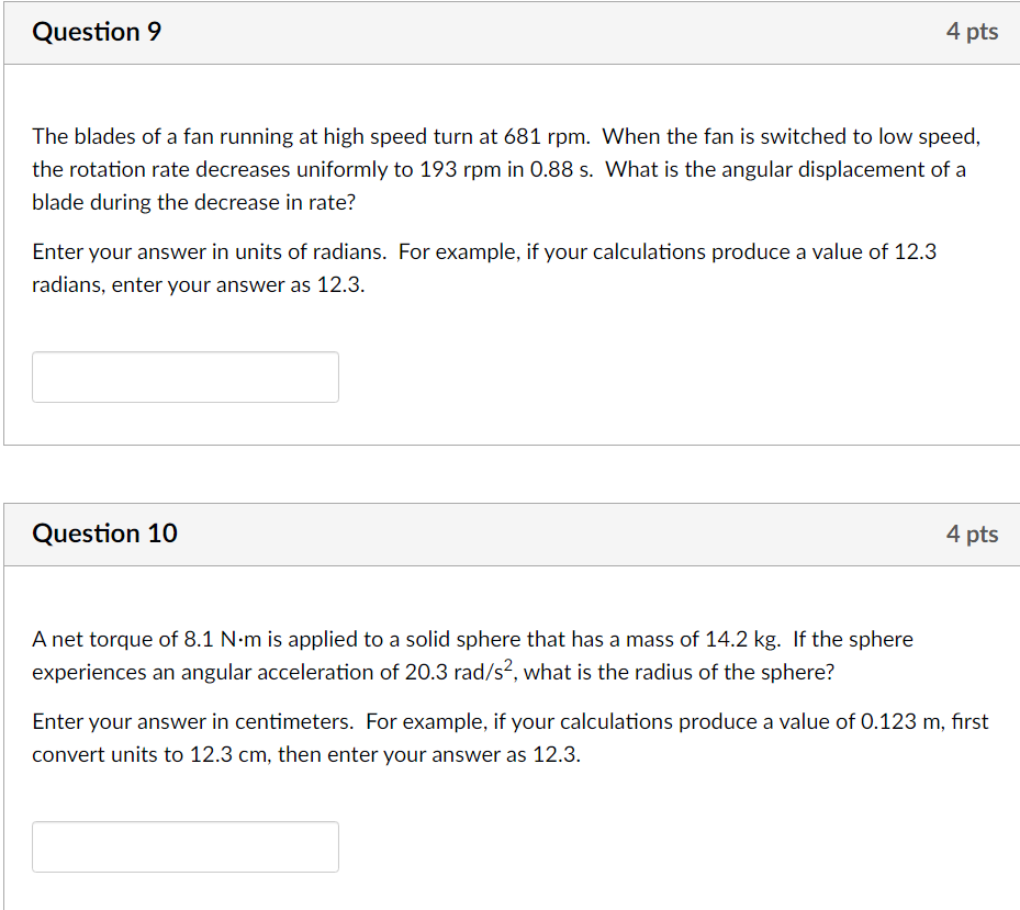Solved The blades of a fan running at high speed turn at | Chegg.com