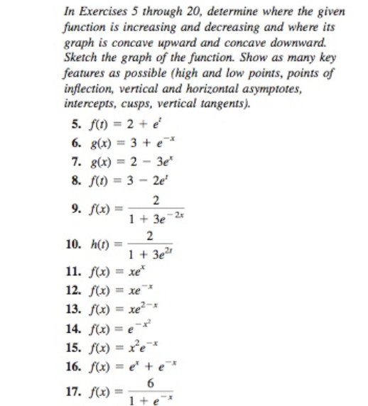 Solved In Exercises 5 through 20, determine where the given | Chegg.com
