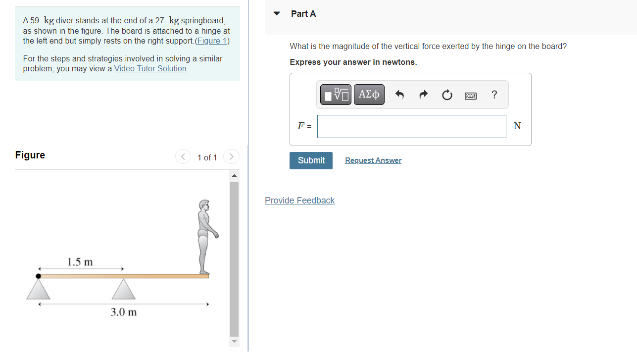 Solved A 59 kg diver stands at the end of a 27 kg | Chegg.com