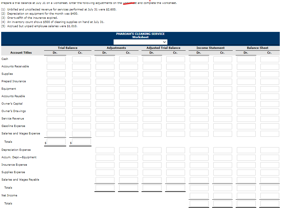 Solved Problem 4-05A a-g (Part Level Submission) (Video) | Chegg.com
