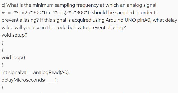 Solved c) ﻿What is the minimum sampling frequency at which | Chegg.com