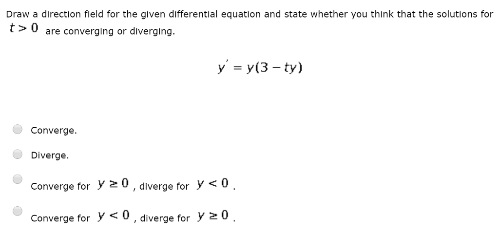 Solved Draw a direction field for the given differential | Chegg.com