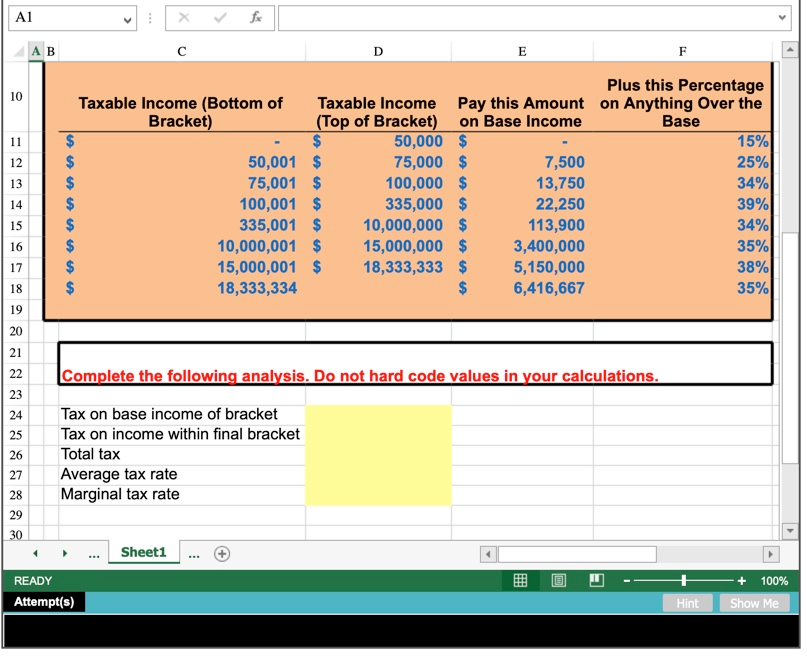 Solved I have to fill in the yellow cells with Excel | Chegg.com