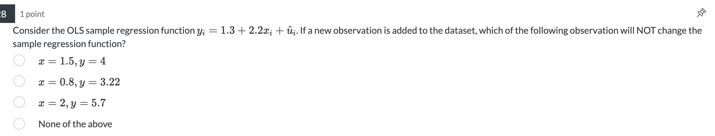 Solved Consider the OLS sample regression function | Chegg.com