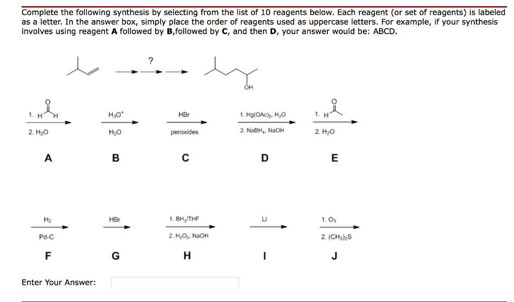 Solved Complete the following synthesis by selecting from | Chegg.com