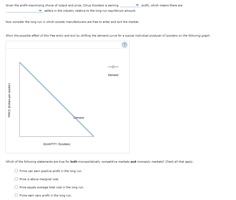 Solved Given the profit-maximizing choice of output and | Chegg.com
