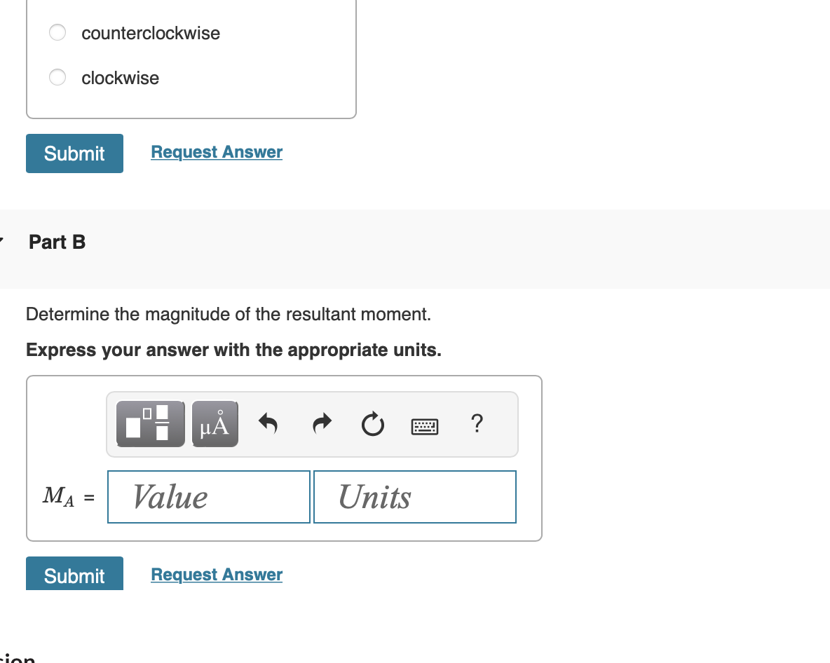 Counterclockwise Clockwise Part B Determine The