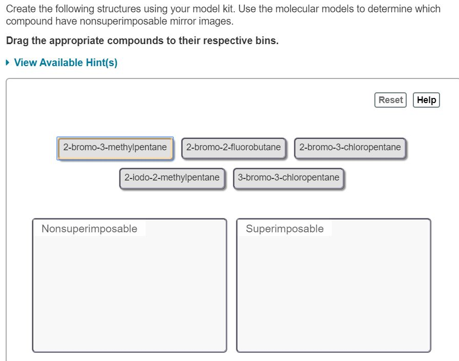 Solved Create the following structures using your model kit. | Chegg.com