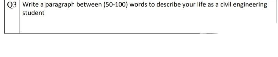 Solved Q3 Write a paragraph between (50-100) words to | Chegg.com