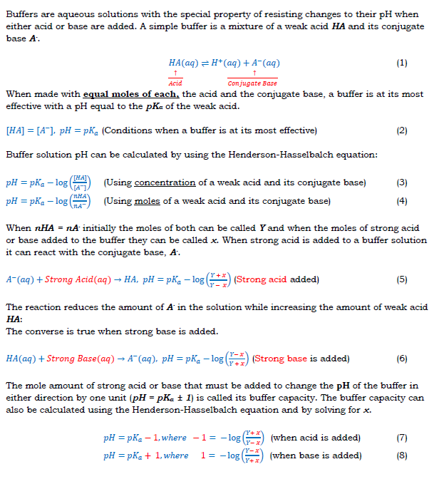 Solved Buffers are aqueous solutions with the special | Chegg.com