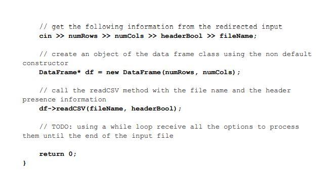 In this project you will implement the DataFrame | Chegg.com
