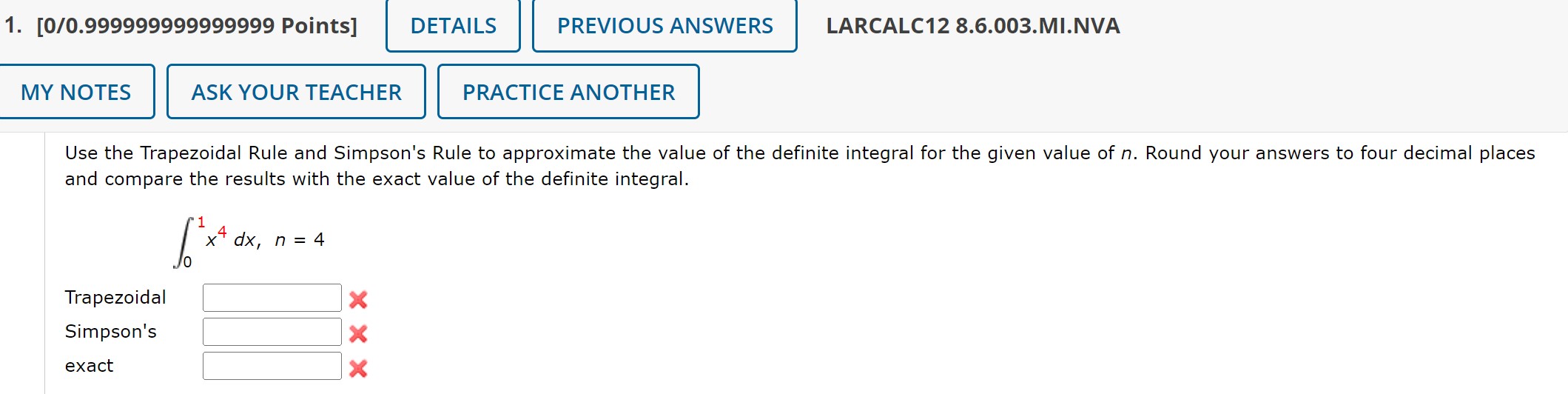Solved Use the Trapezoidal Rule and Simpson's Rule to | Chegg.com