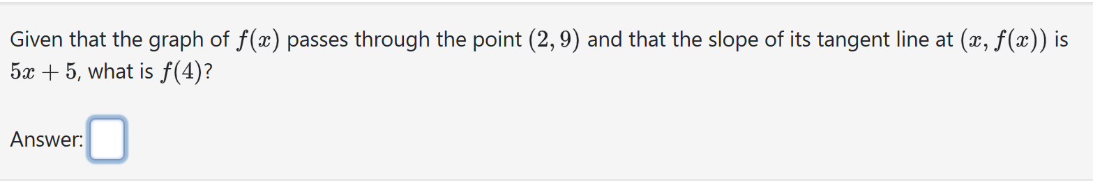 Solved Given that the graph of f(x) ﻿passes through the | Chegg.com