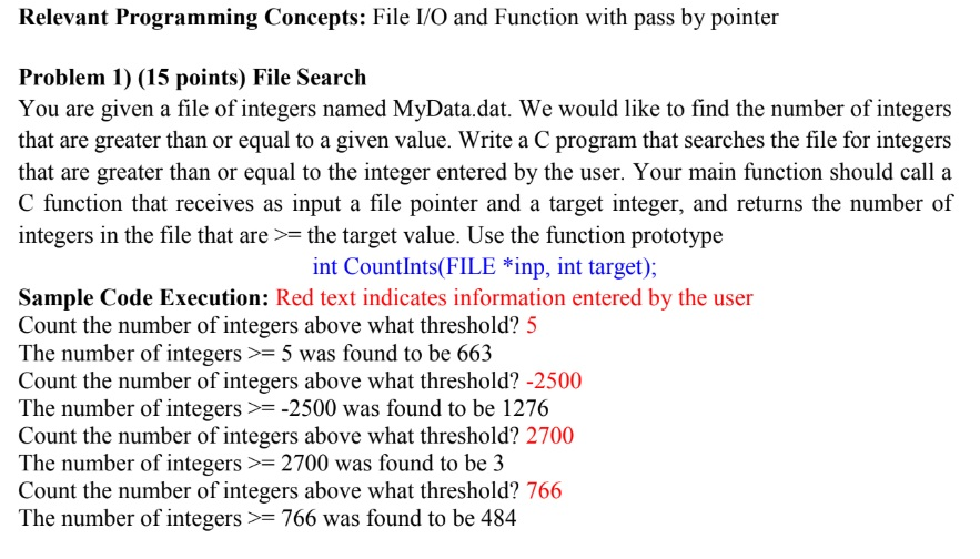 Solved dont worry about having to read the file MyData, just | Chegg.com