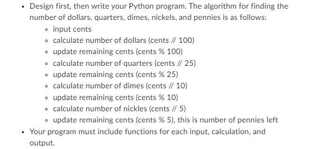 Solved Exact Change With a programming partner from your | Chegg.com