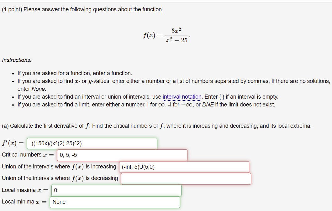 Solved (1 point) Please answer the following questions about | Chegg.com