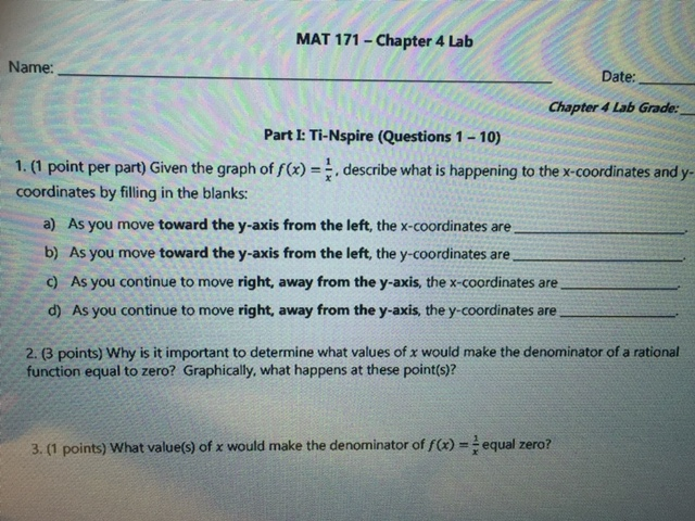 Solved MAT 171 - Chapter 4 Lab Name: Date: Chapter 4 Lab | Chegg.com