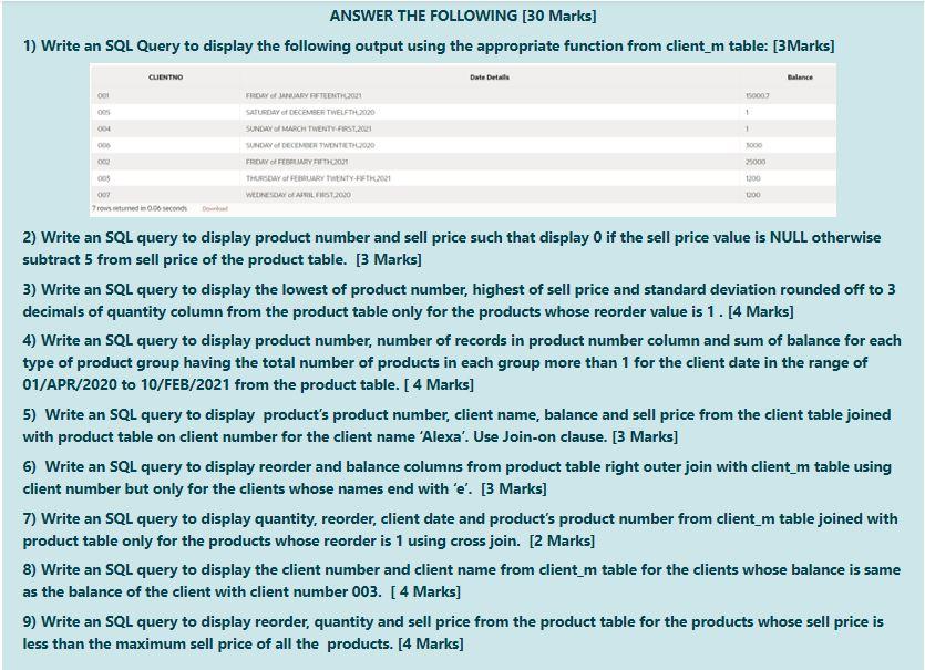Table name: Product Table Schema: Column Name Size | Chegg.com