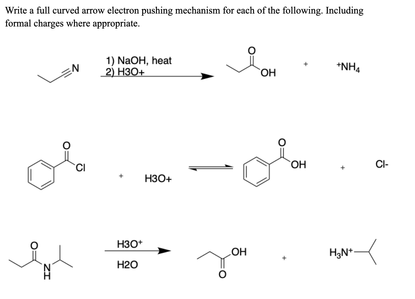 Solved Write a full curved arrow electron pushing mechanism | Chegg.com