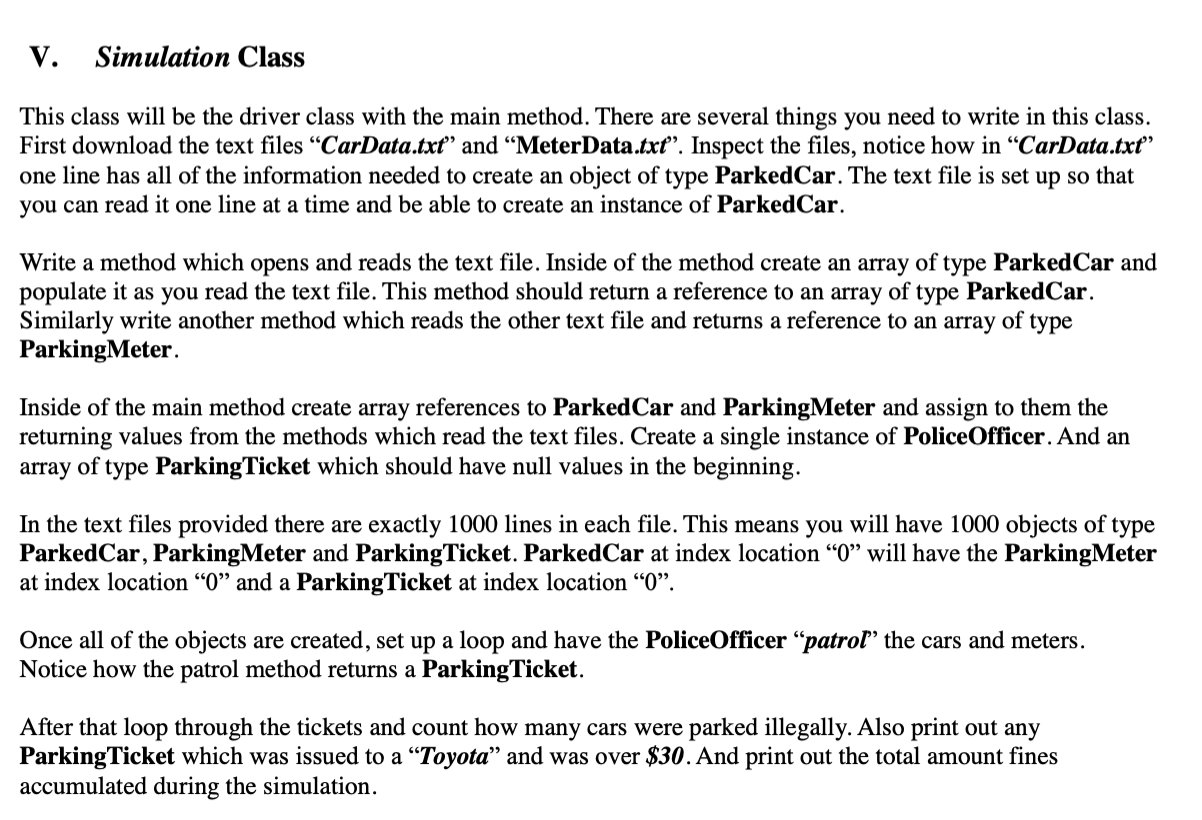 Solved Parking Ticket Simulation For this programming | Chegg.com