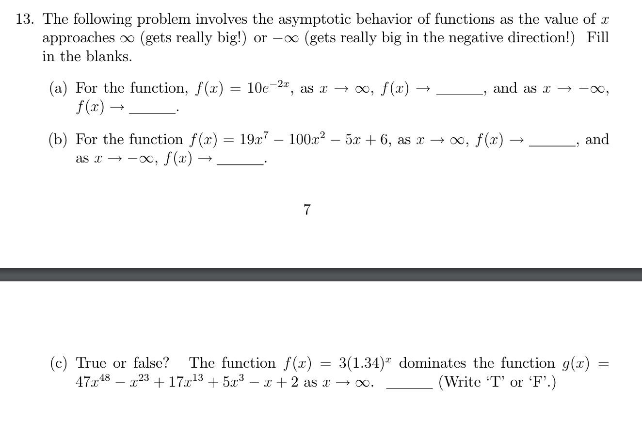 Solved The following problem involves the asymptotic | Chegg.com