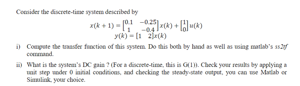 Solved Consider the discrete-time system described by | Chegg.com