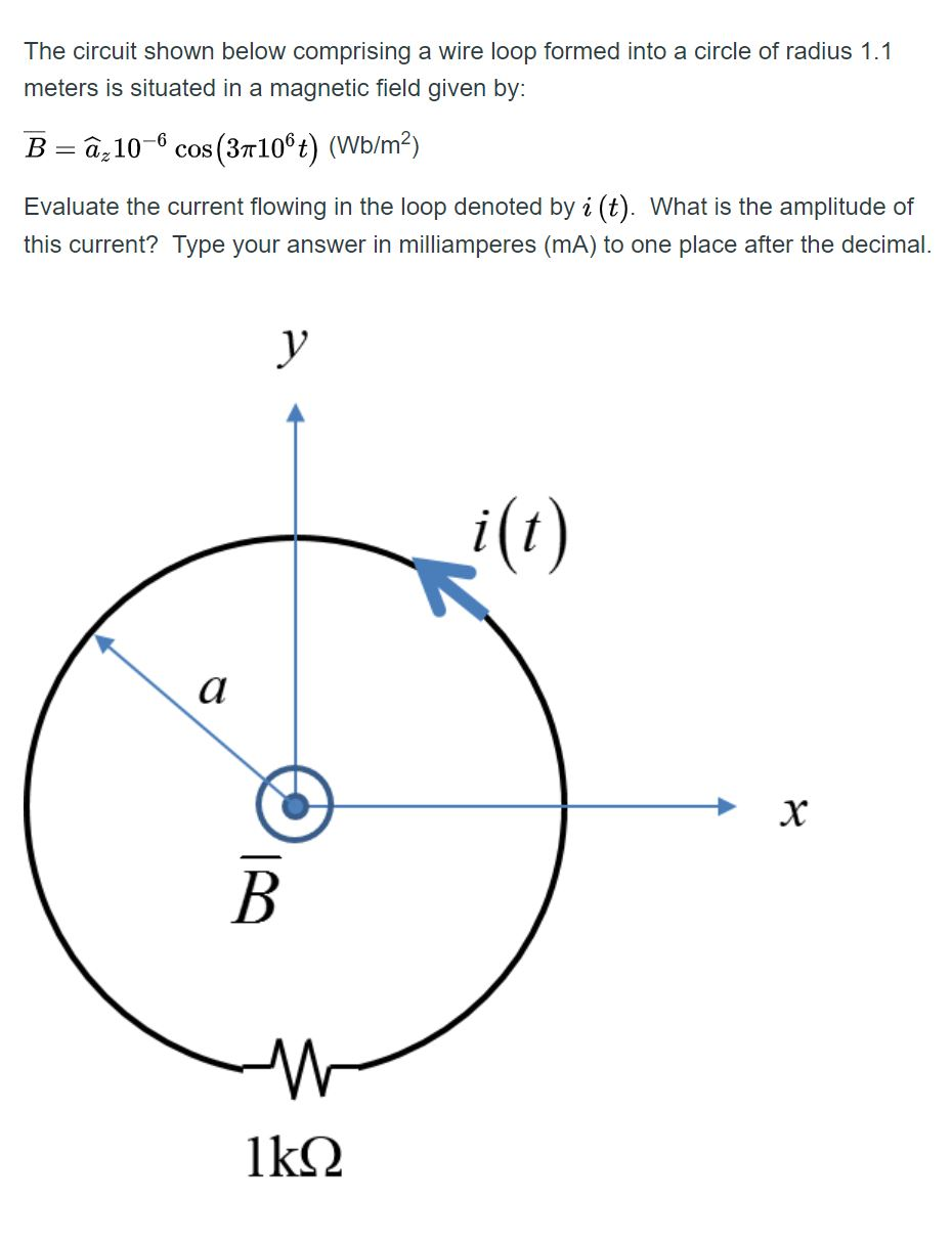 Solved The circuit shown below comprising a wire loop formed | Chegg.com