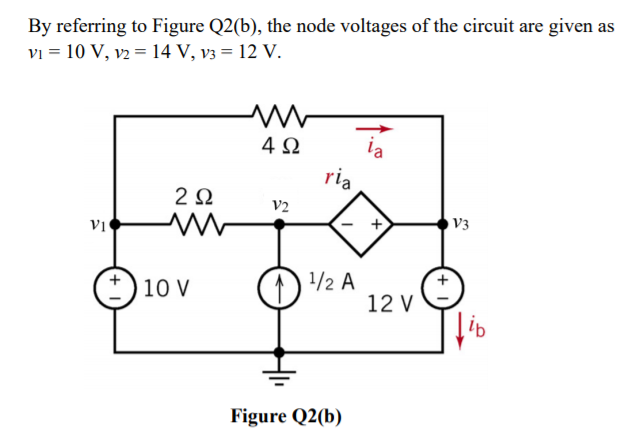 Solved By referring to Figure Q2(b), the node voltages of | Chegg.com