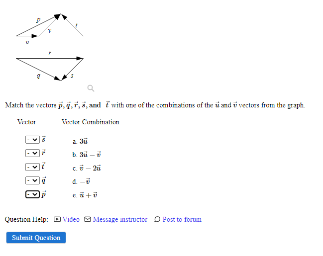 Solved 1 V 22 9 a Match the vectors 7,9,7, s, and with one | Chegg.com