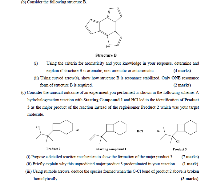 Solved (6) Consider the following structure B. Structure B | Chegg.com