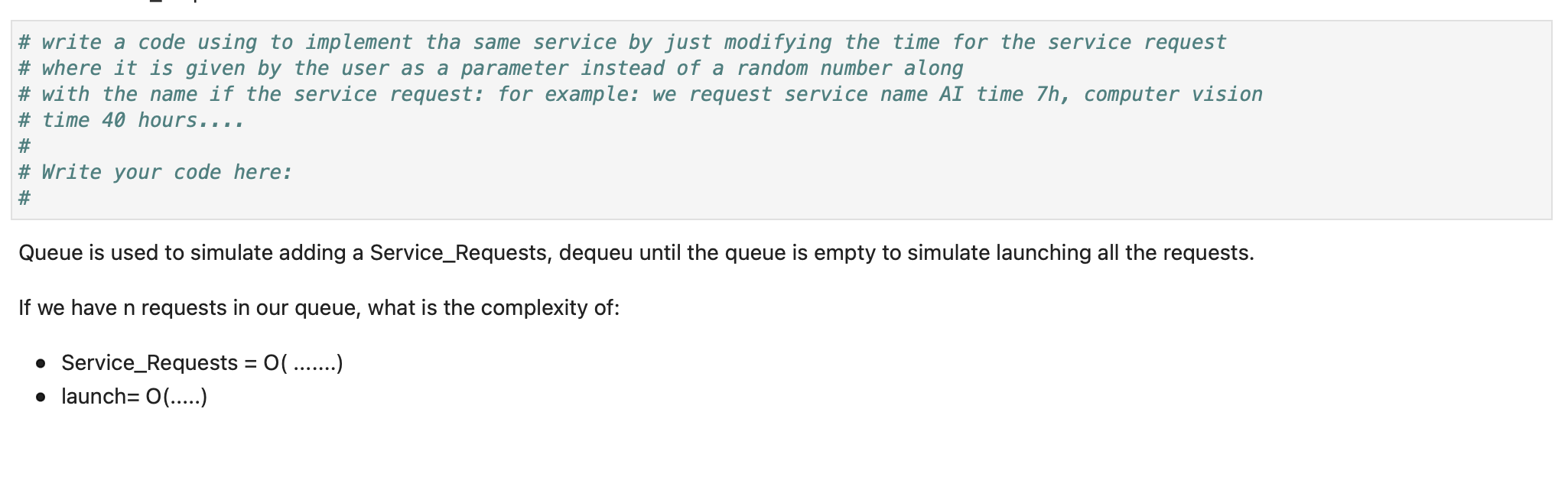 Simple Queue real world application: When a resource | Chegg.com