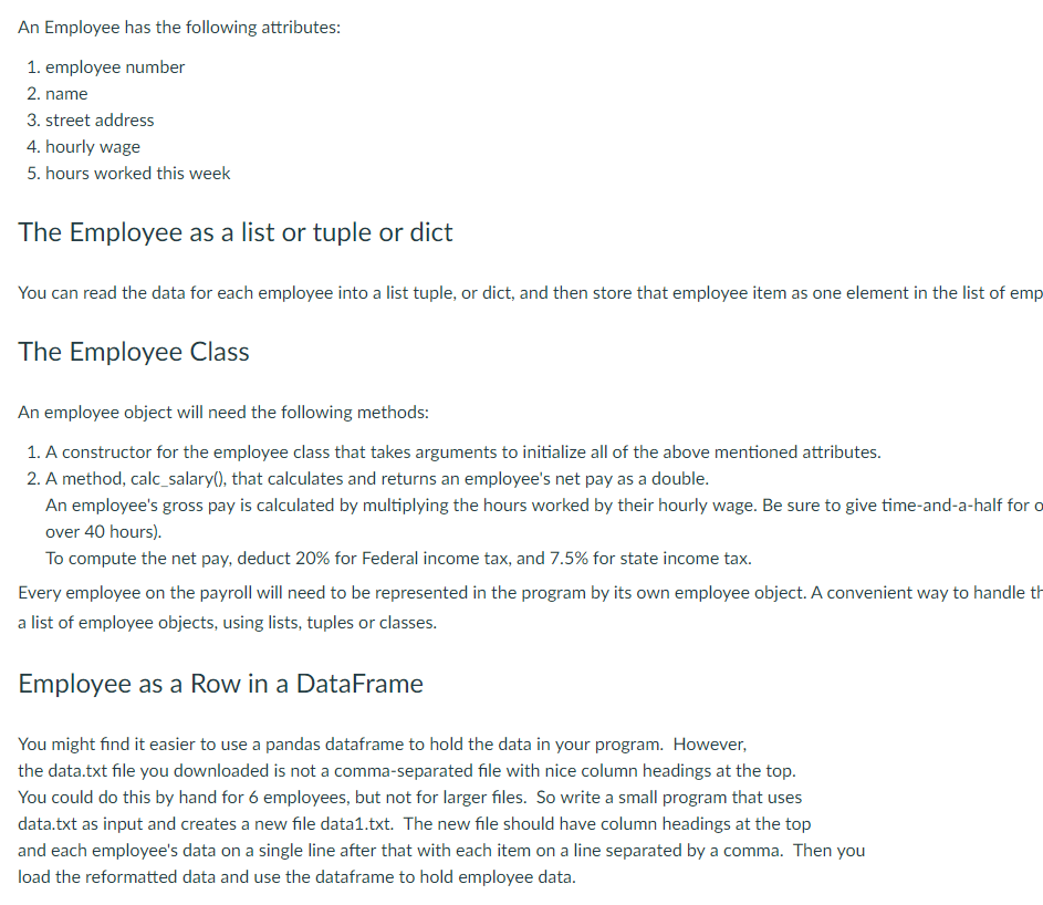 Solved Programming Project #7: Payroll Shuffle Student | Chegg.com
