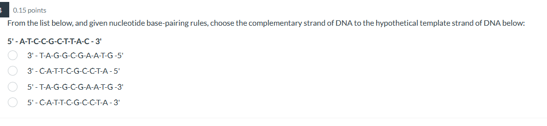 Solved From the list below, and given nucleotide | Chegg.com
