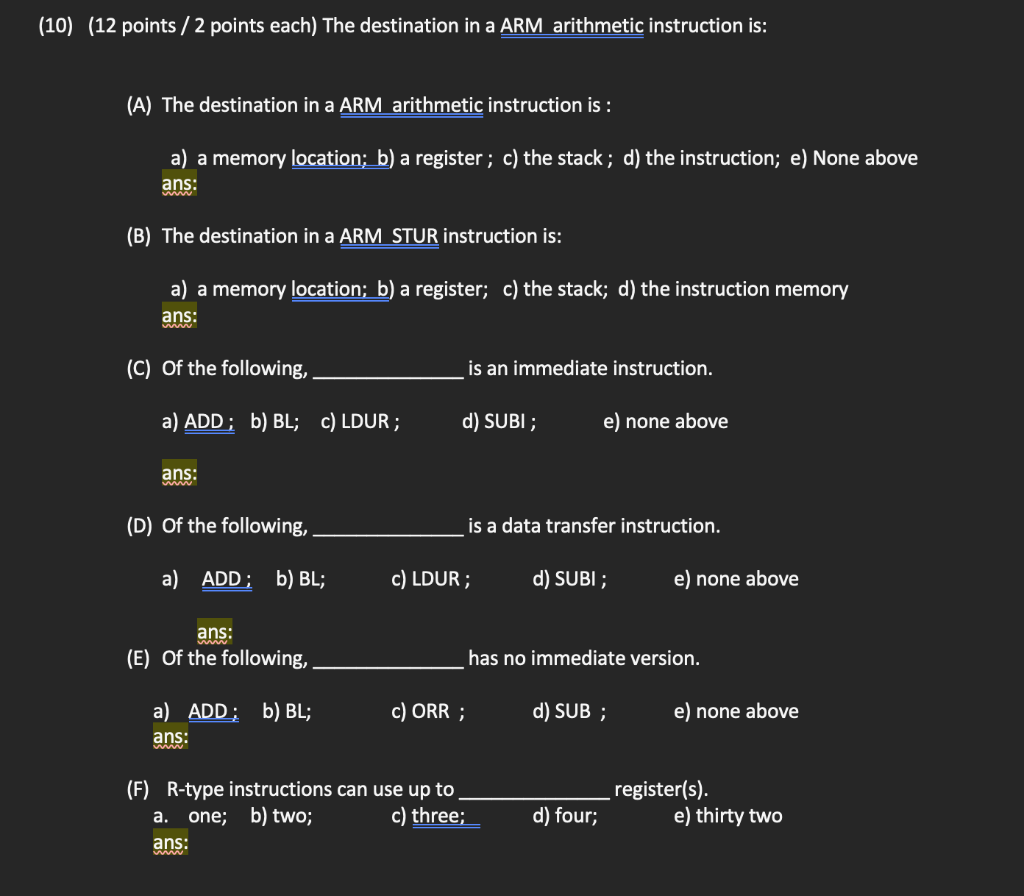 Solved 0) (12 points / 2 points each) The destination in a | Chegg.com Solved 0) (12 points / 2 points each) The destination in a | Chegg.com
