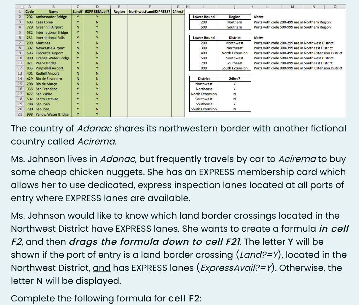 Solved The country of Adanac shares its northwestern border | Chegg.com