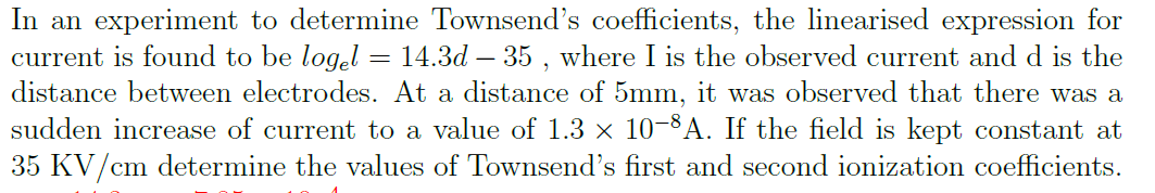 Solved In an experiment to determine Townsend's | Chegg.com